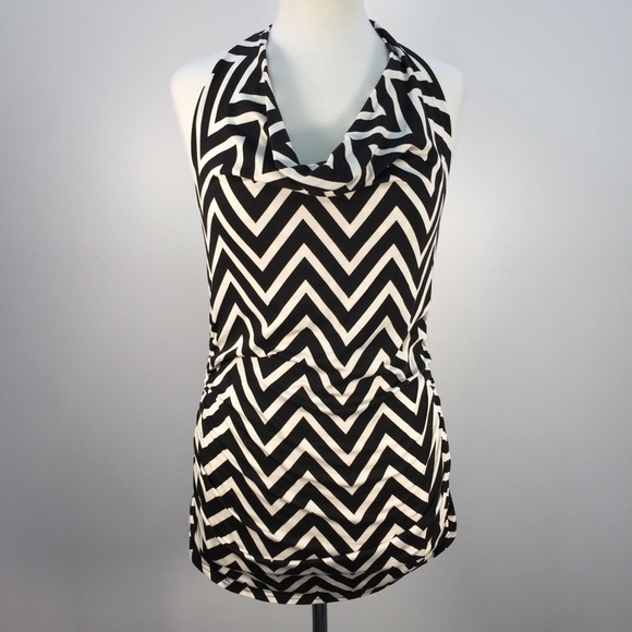 ICHI | Dresses | Nwt Ichi Black White Chevron Halter Shirt Dress | Poshmark